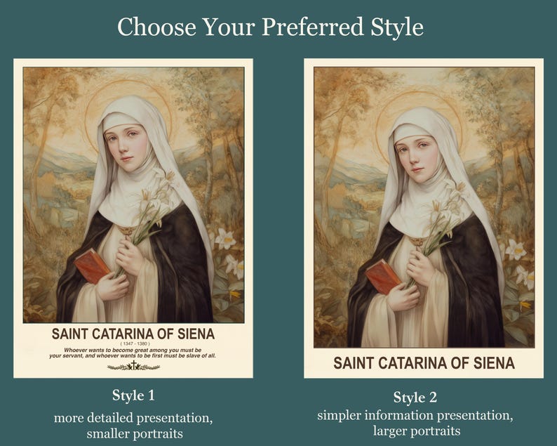Saint Catherine of Siena Watercolor Art Print: Catholic Home Gift - Etsy