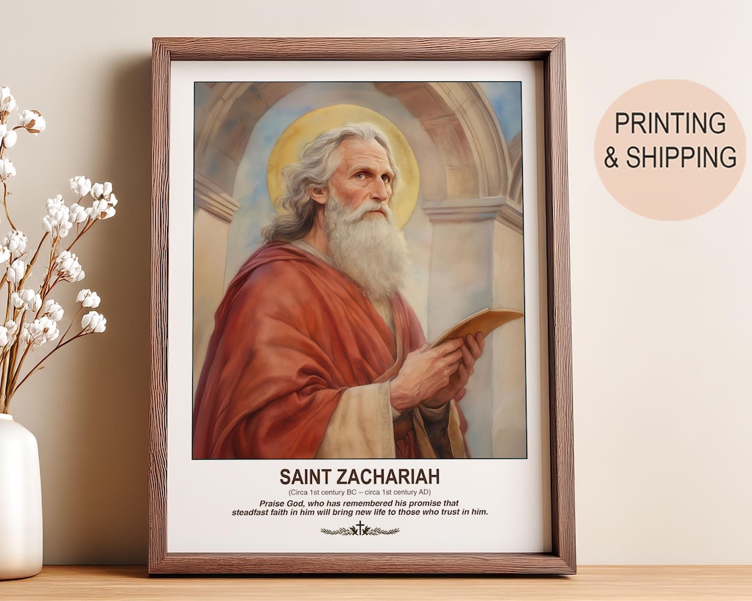 Saint Zachariah Catholic Portrait | Christian Wall Decor ...