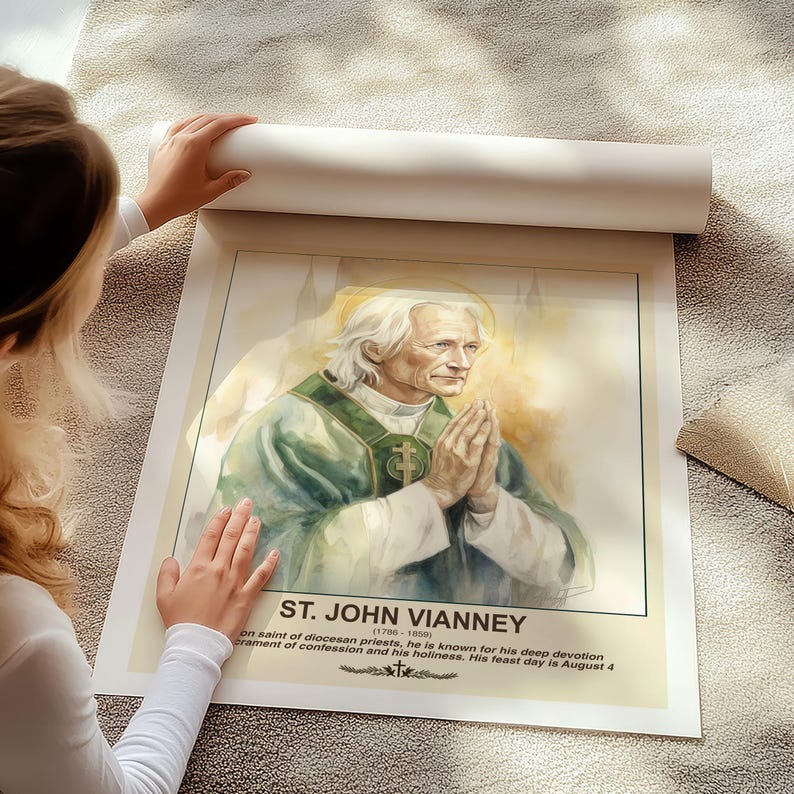 Portrait of St. John Vianney: a Gift for Baptism and Confirmation - Etsy