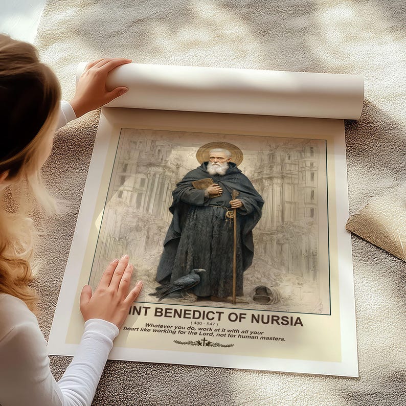 Saint Benedict Icon | Founder of Western Monasticism | Catholic ...