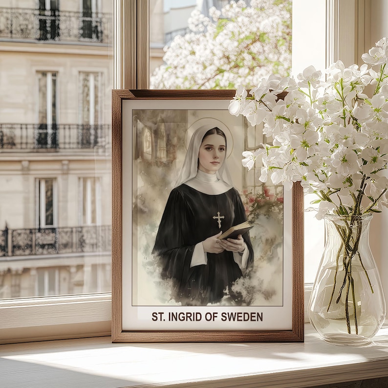 Saint Ingrid of Sweden Catholic Print | Inspirational Christian Wall ...