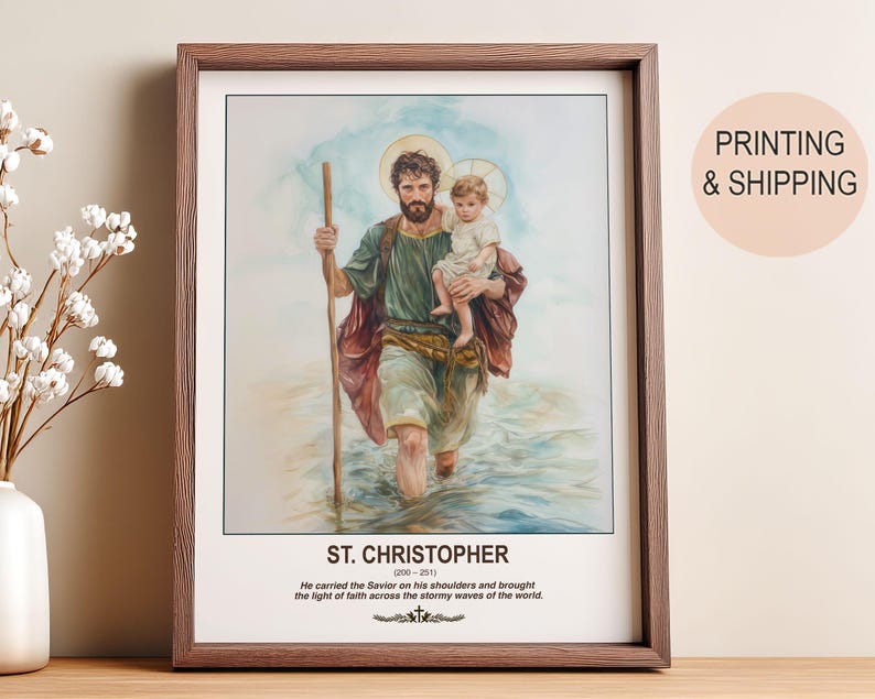 Saint Christopher Icon | Patron Saint of Travelers Artwork | Catholic ...