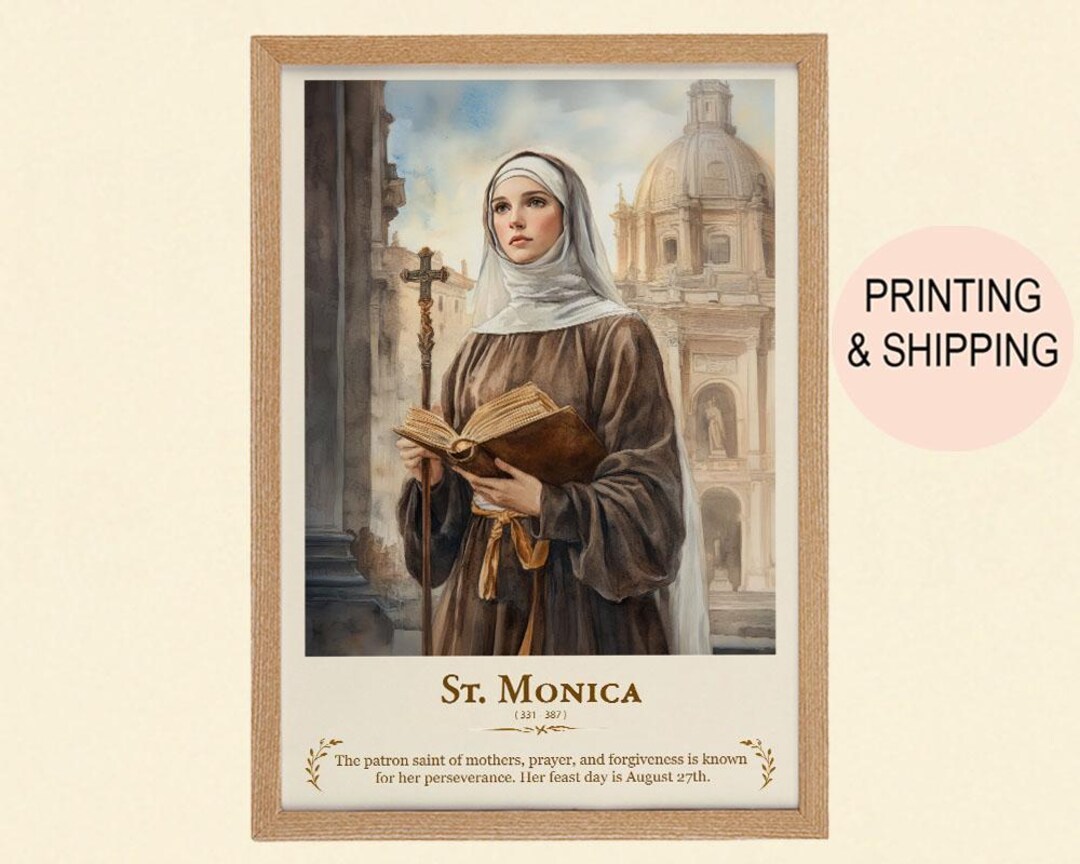 St. Monica of Hippo | Catholic Wall Art | Patron Saint of Mothers Gift ...