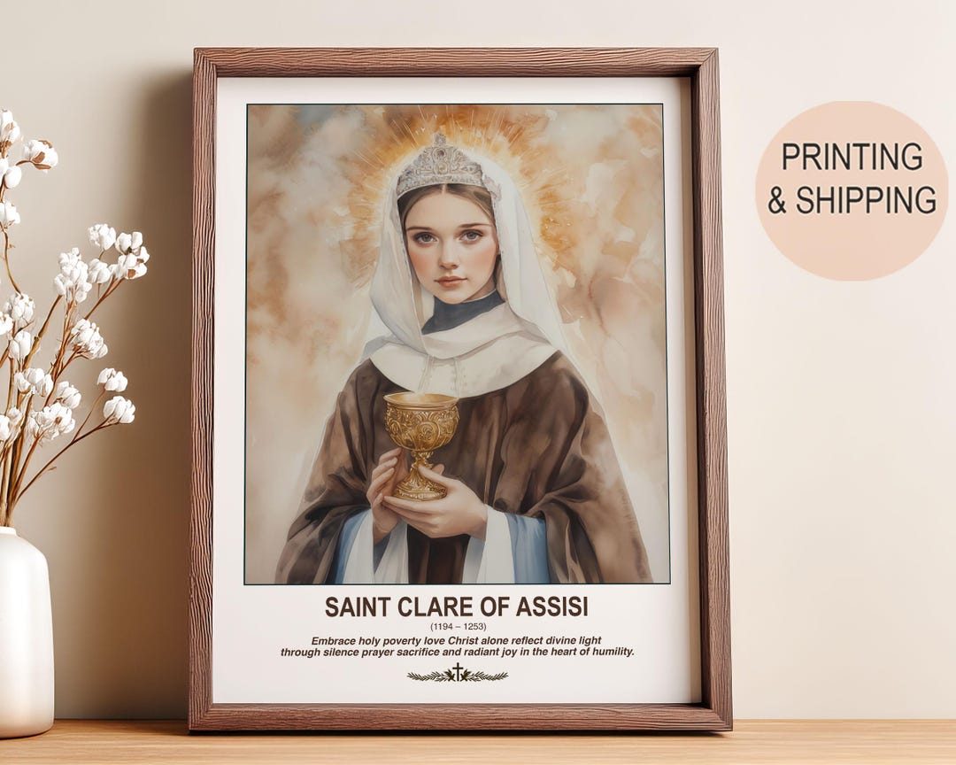 Saint Clare of Assisi Icon | Founder of the Poor Clares Artwork ...