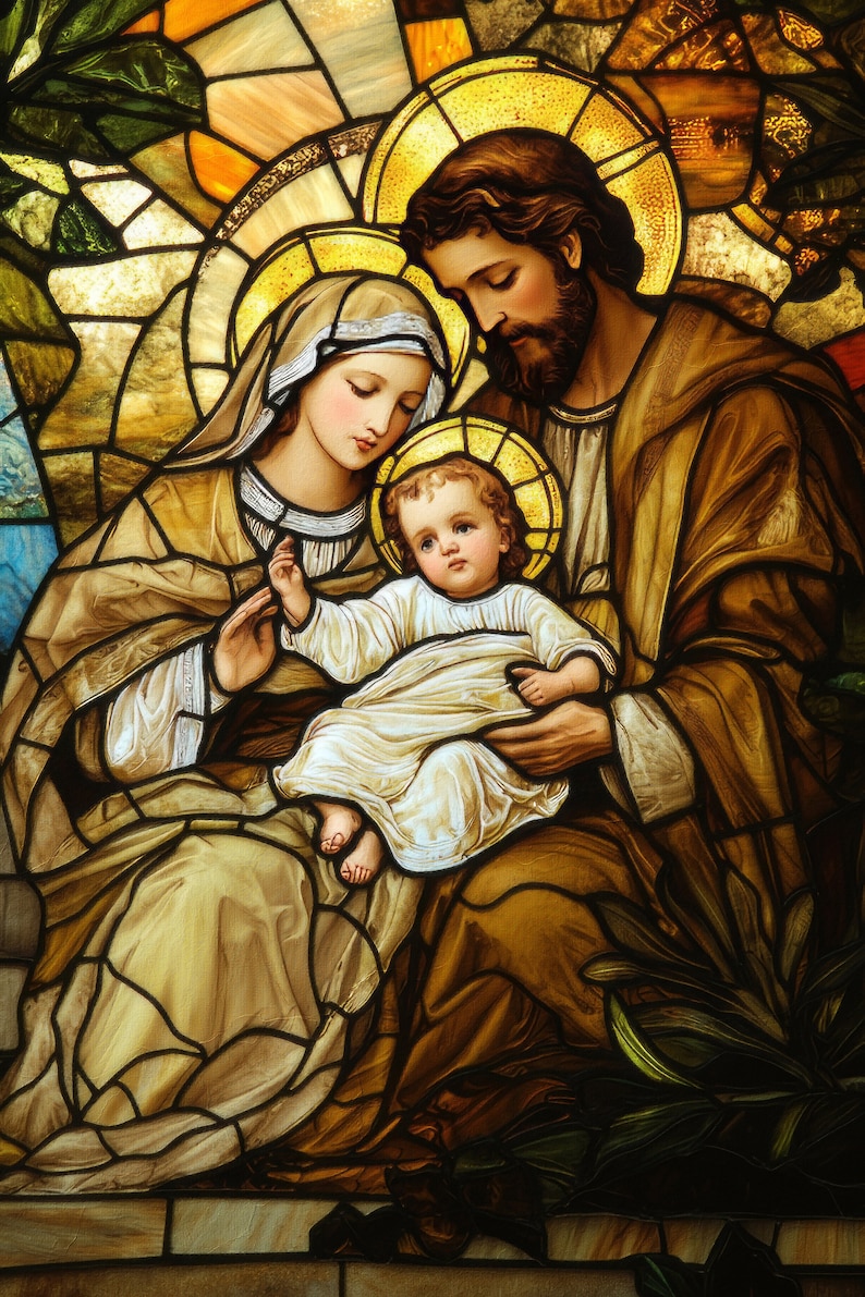 Holy Family Stained Glass, Divine Love, Portrait of Jesus, Divine Grace ...