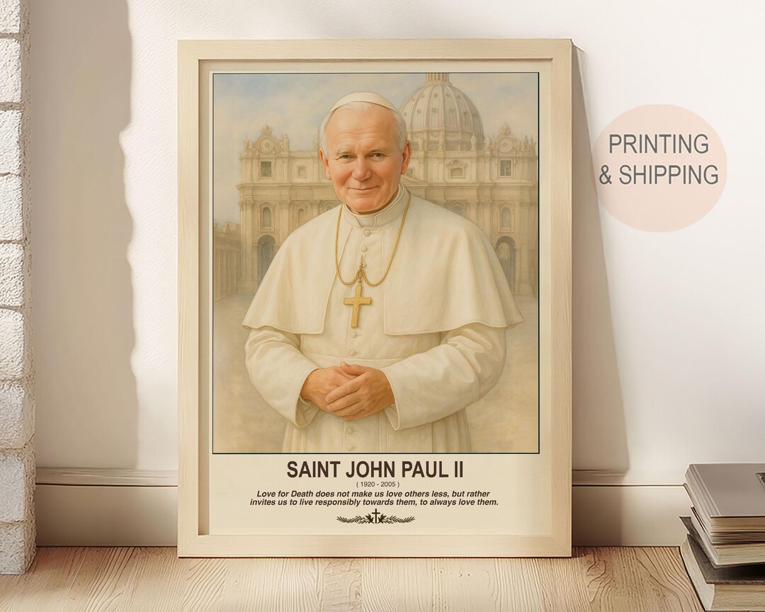 St. John Paul II Poster | Catholic Wall Art | Confirmation Gift. - Etsy