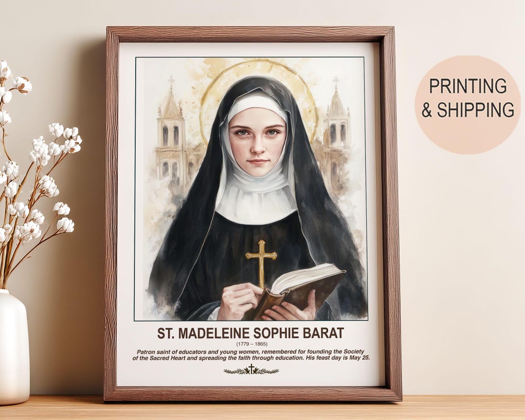 Catholic Saint Madeleine Sophie Barat Portrait | Baptism Gift ...