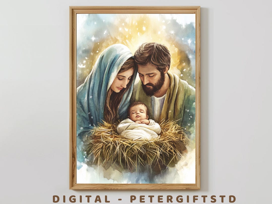 The Nativity of Peace, Catholic Print, Digital Download, Nativity, Holy ...