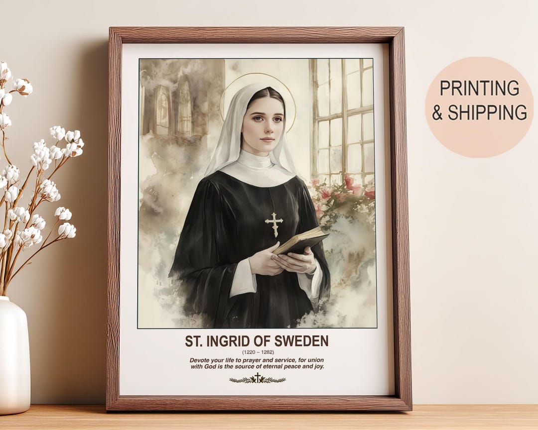 Saint Ingrid of Sweden Catholic Print | Inspirational Christian Wall ...