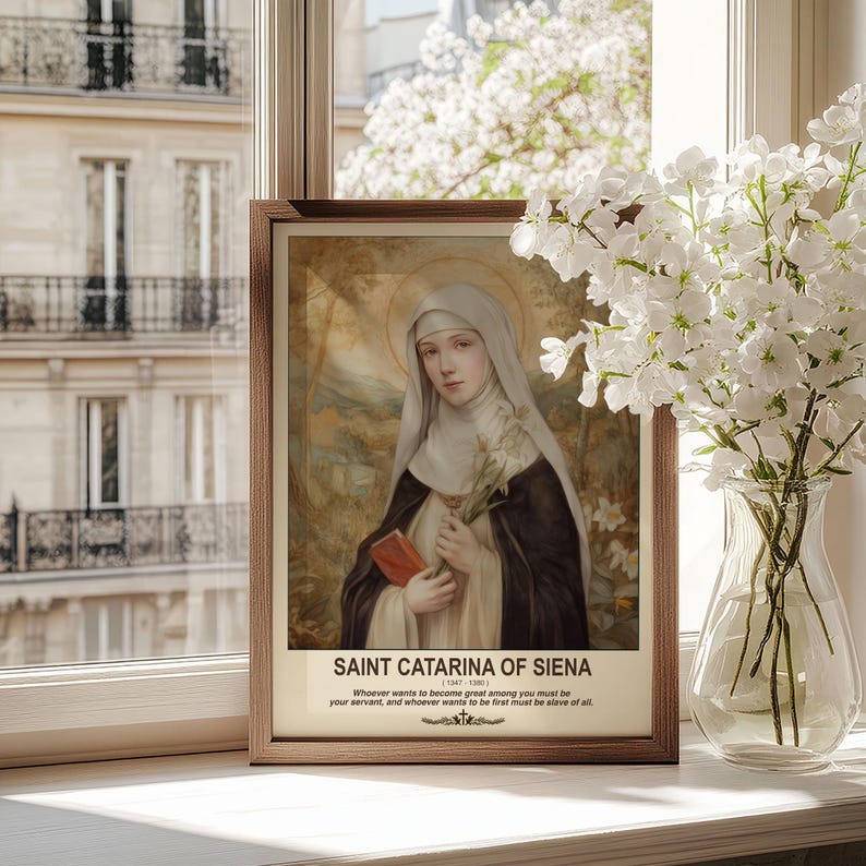 Saint Catherine of Siena Watercolor Art Print: Catholic Home Gift - Etsy