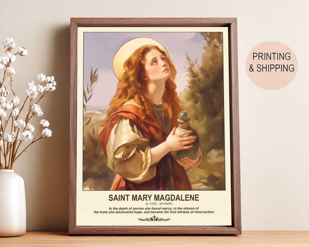 Saint Mary Magdalene Print | Catholic Wall Art | Patron Saint Portrait ...