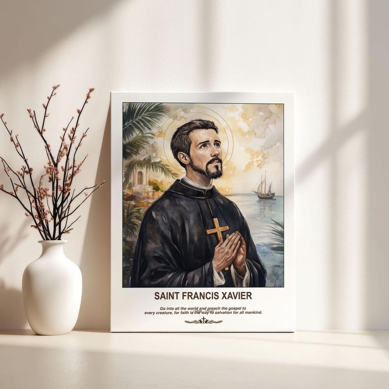Portrait Of St Francis Xavier Catholic Wall Art Print God S Gift