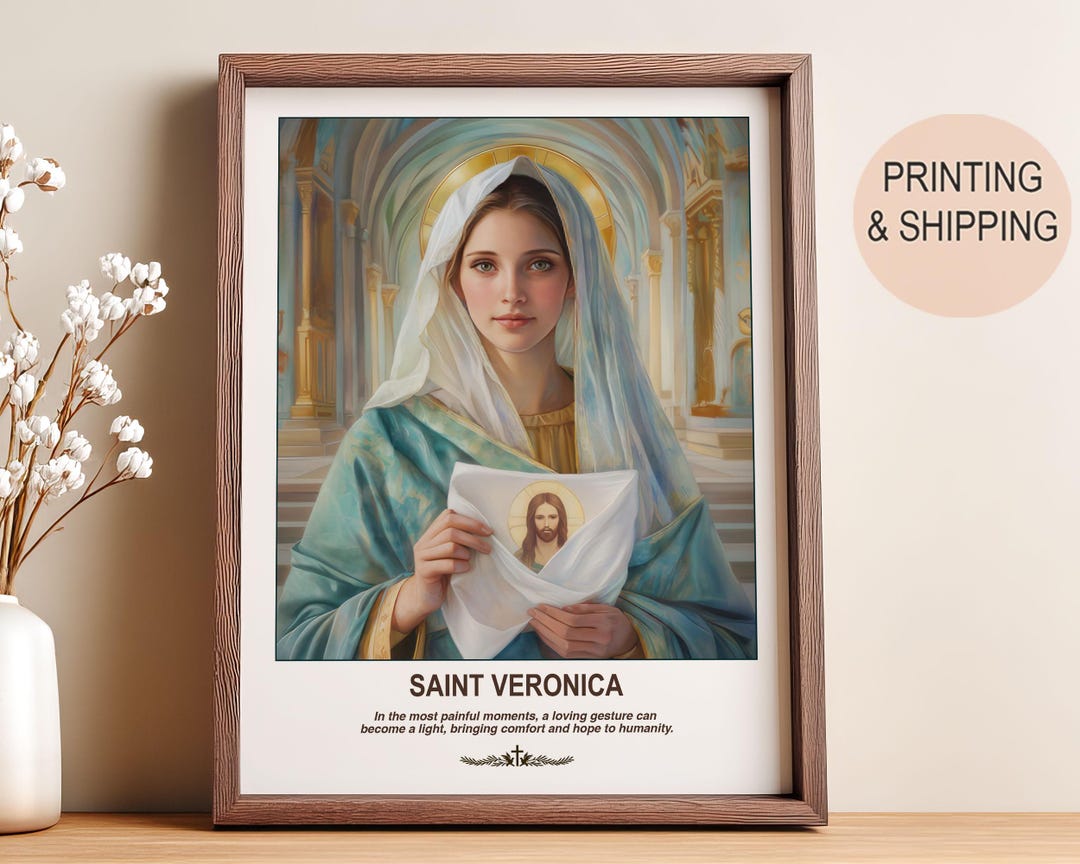 Saint Veronica Print | Catholic Wall Art | Christian Gift for Home ...