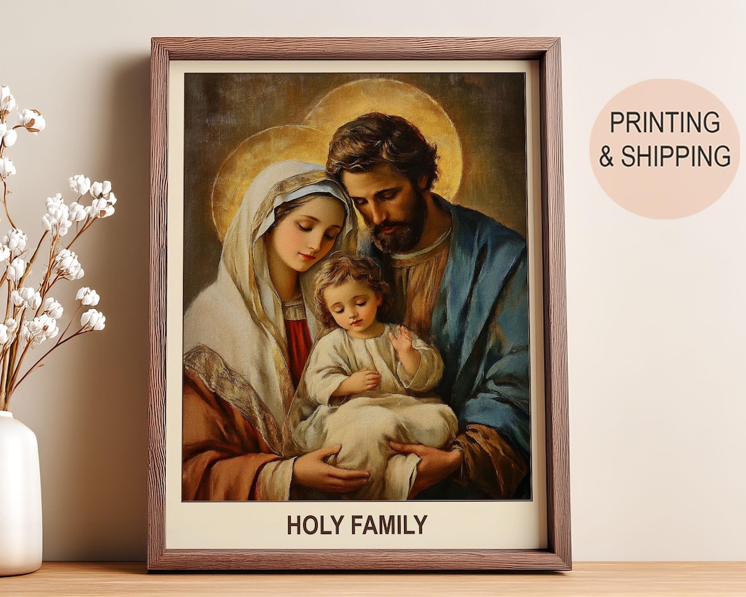 Jesus Mary Joseph Painting, Wall Art, Family Gifts, Catholic Art, Model ...