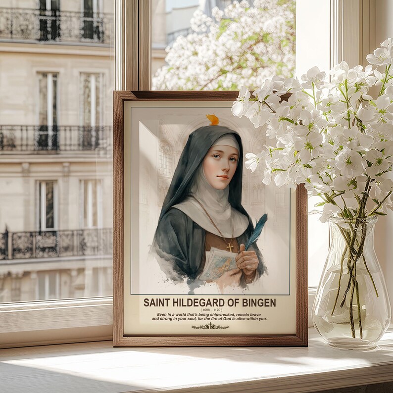 Saint Hildegard of Bingen Icon | Mystic, Composer, and Doctor of the ...