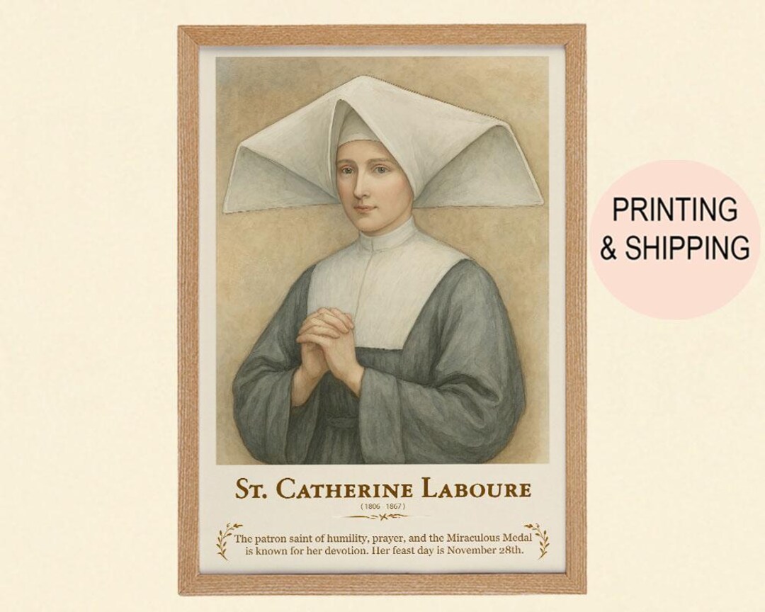 Saint Catherine Laboure, Miraculous Medal Saint Poster, Home Decor, Birthday Gifts, Housewarming ...