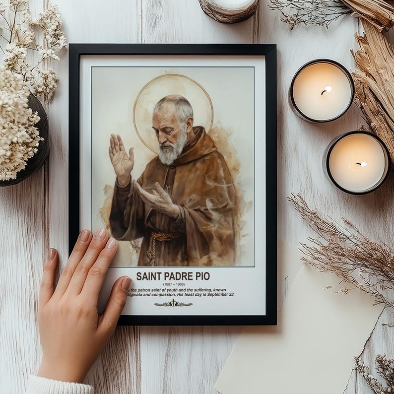 Saint Padre Pio Icon | Patron of Healing and Suffering | Catholic ...