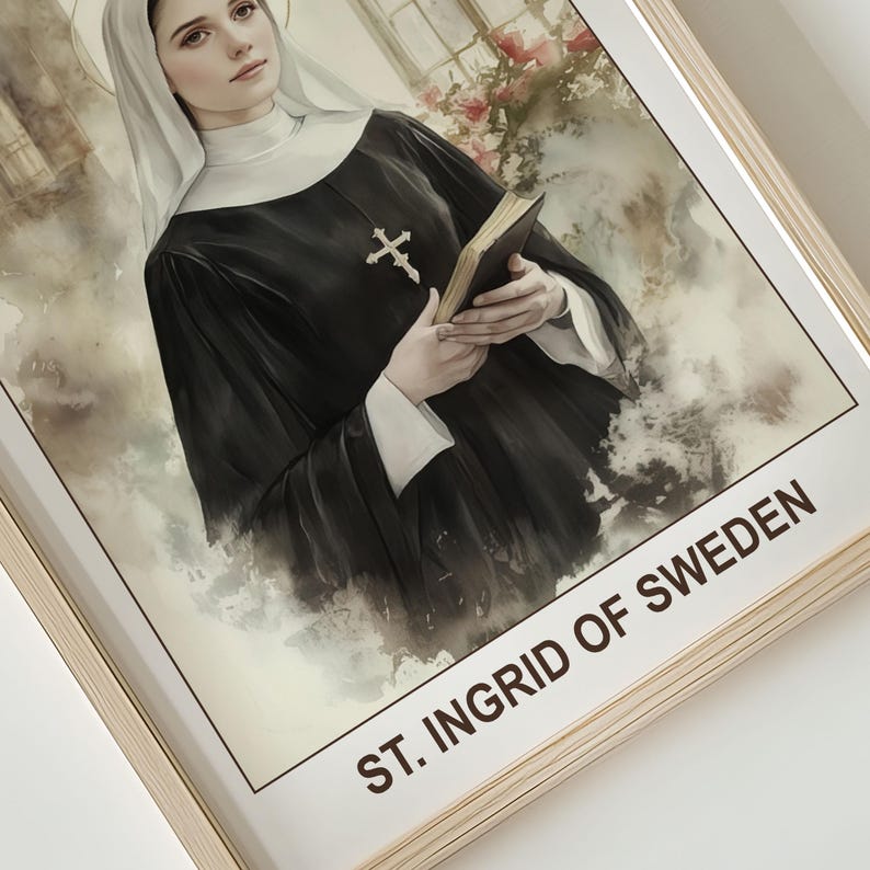 Saint Ingrid of Sweden Catholic Print | Inspirational Christian Wall ...