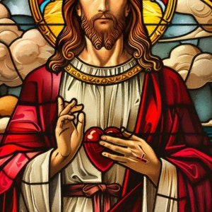 Savior of the World in Stained Glass Art, Christian Wall Art, Christian ...