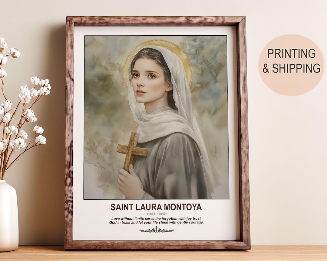 St. Laura Montoya Watercolor Wall Art | Personalized Gifts for Baptisms ...