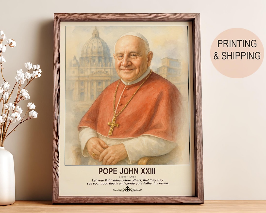 Pope John XXIII Portrait, Birthday Gifts, Wall Art, Family Gifts ...