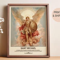 Saint Michael Archangel V1 Poster Print Art Home Wall Decor Catholic ...