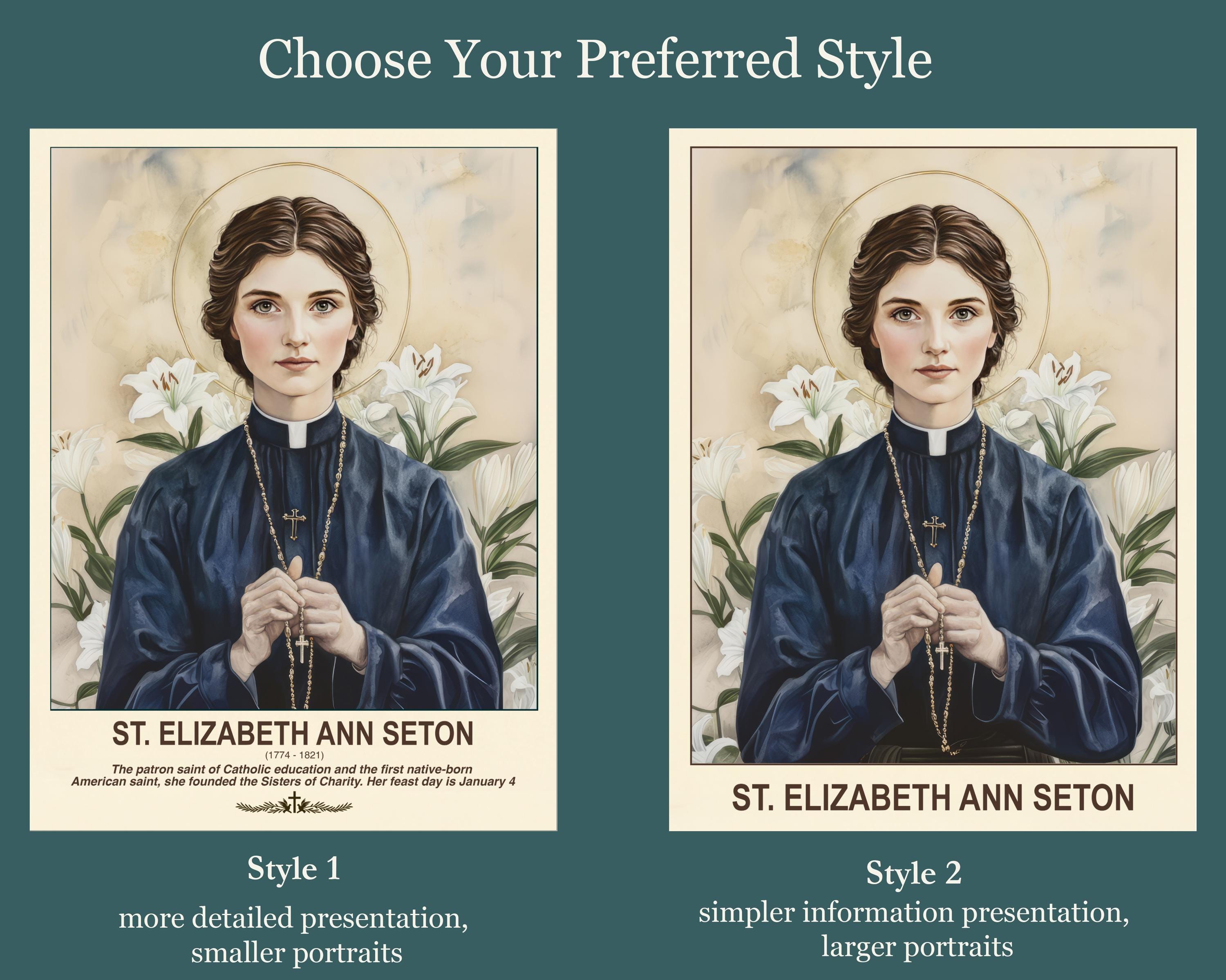 Saint Elizabeth Ann Seton Icon | First American-born Saint and Educator ...