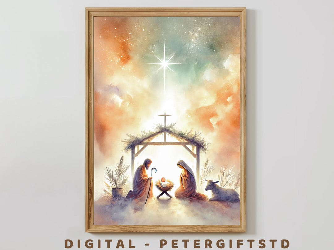 Sacred Christmas Moment, Catholic Prints, Digital Downloads, Nativity ...