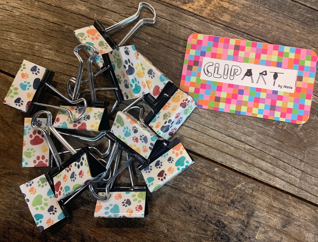 Binder Clips - Paw Prints | Dog | School | Teacher | Planner | Gift ...