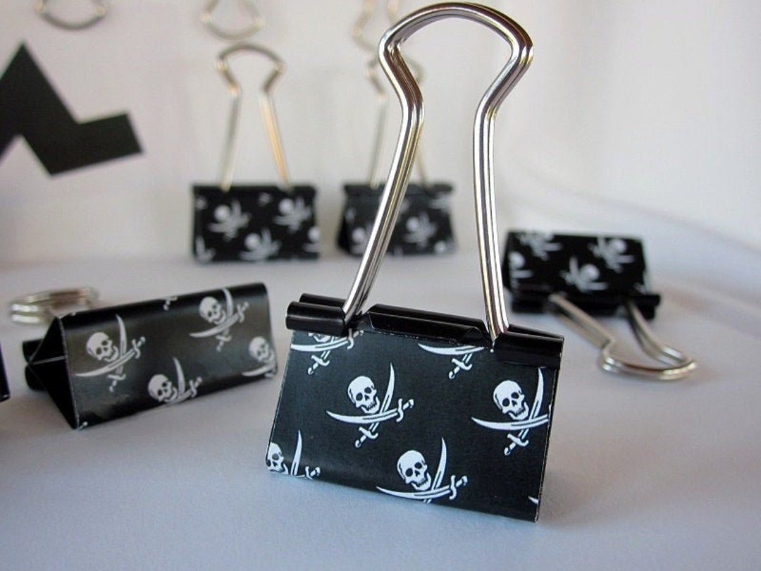 Binder Clips | Jolly Roger | Pirate | School | Planner | Office Supply ...