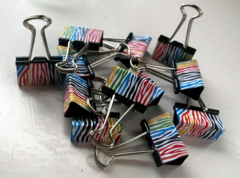 Binder Clips - "funky Zebra" - Etsy