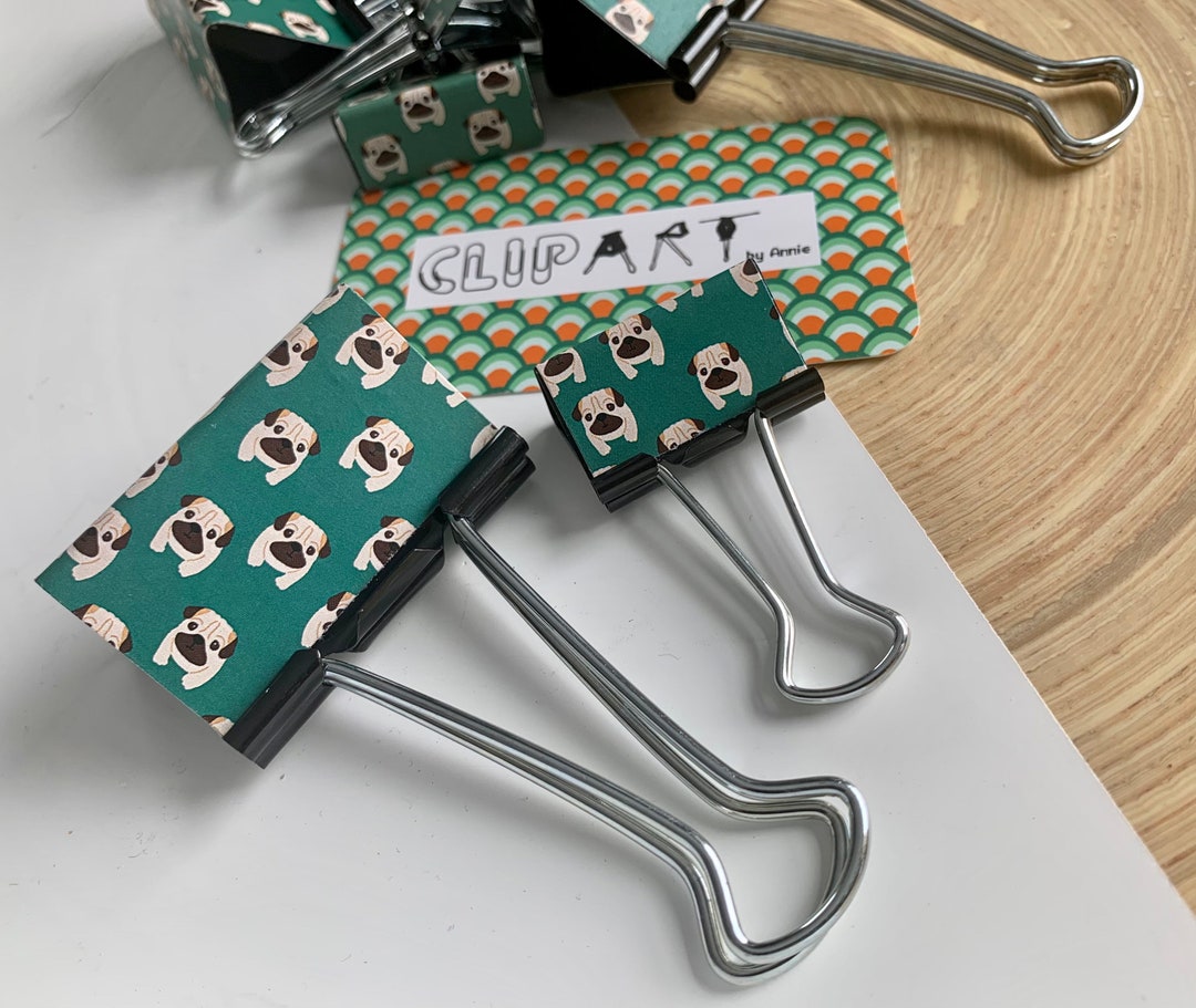 Binder Clips | Pug Loaf | School Supplies | Journal | Clip | Dog ...