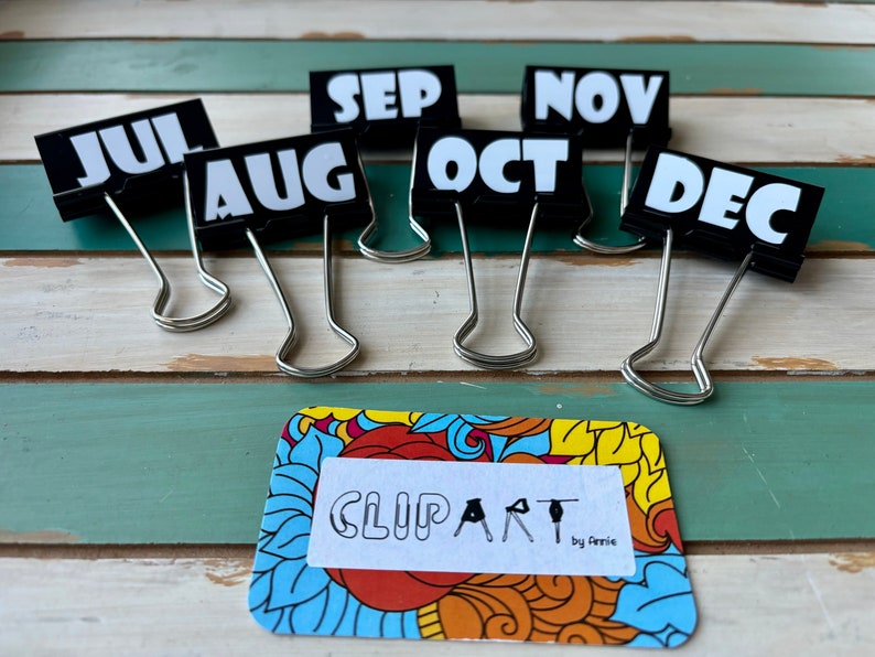 Binder Clip - Months | Office | School | Journal | Work From Home ...