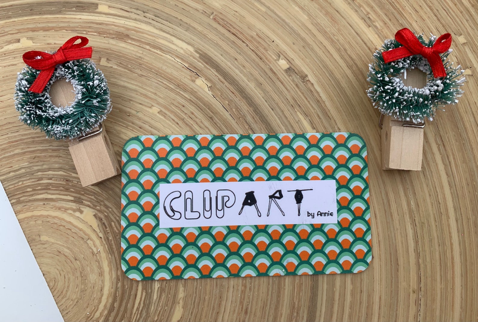 Mini Wreath Clothespins | Set of 6 | Christmas Clothespins | Wreath ...