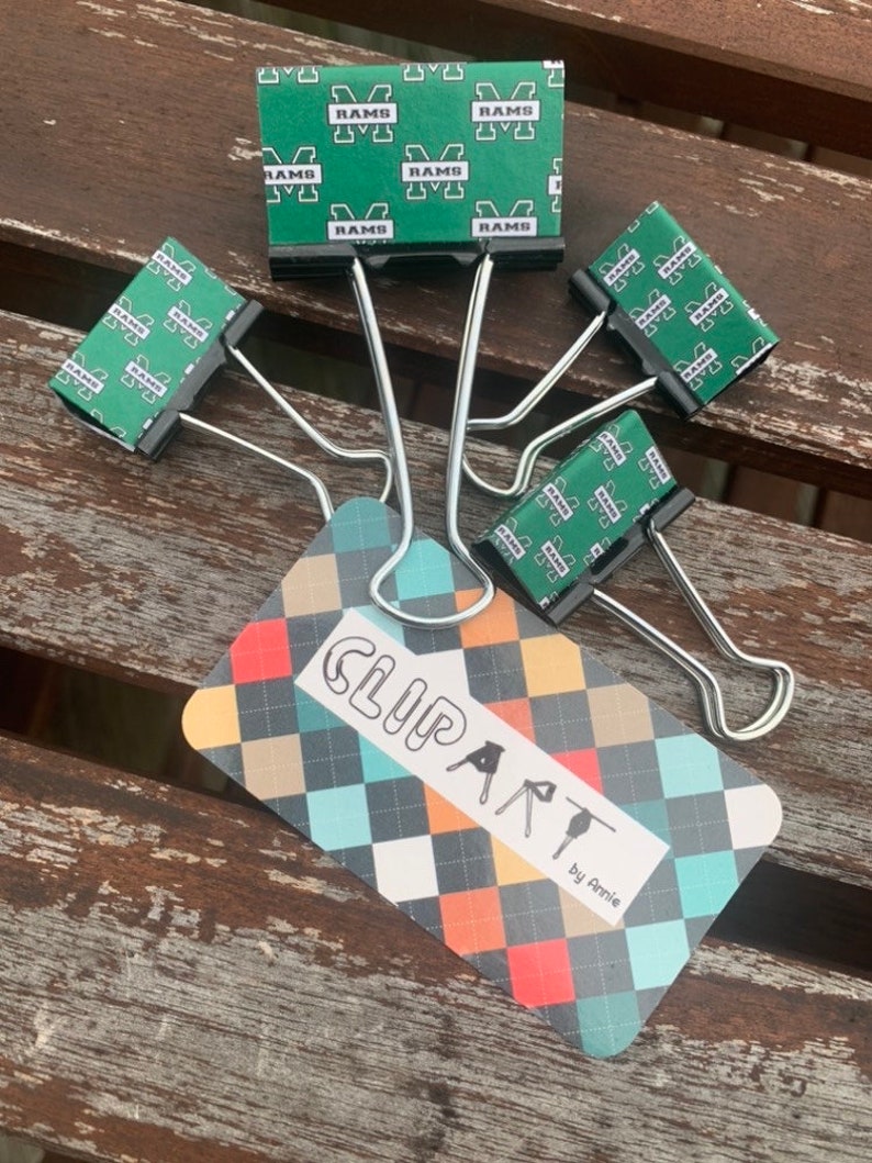 Custom School Clips Binder Clips College Coach Gift - Etsy