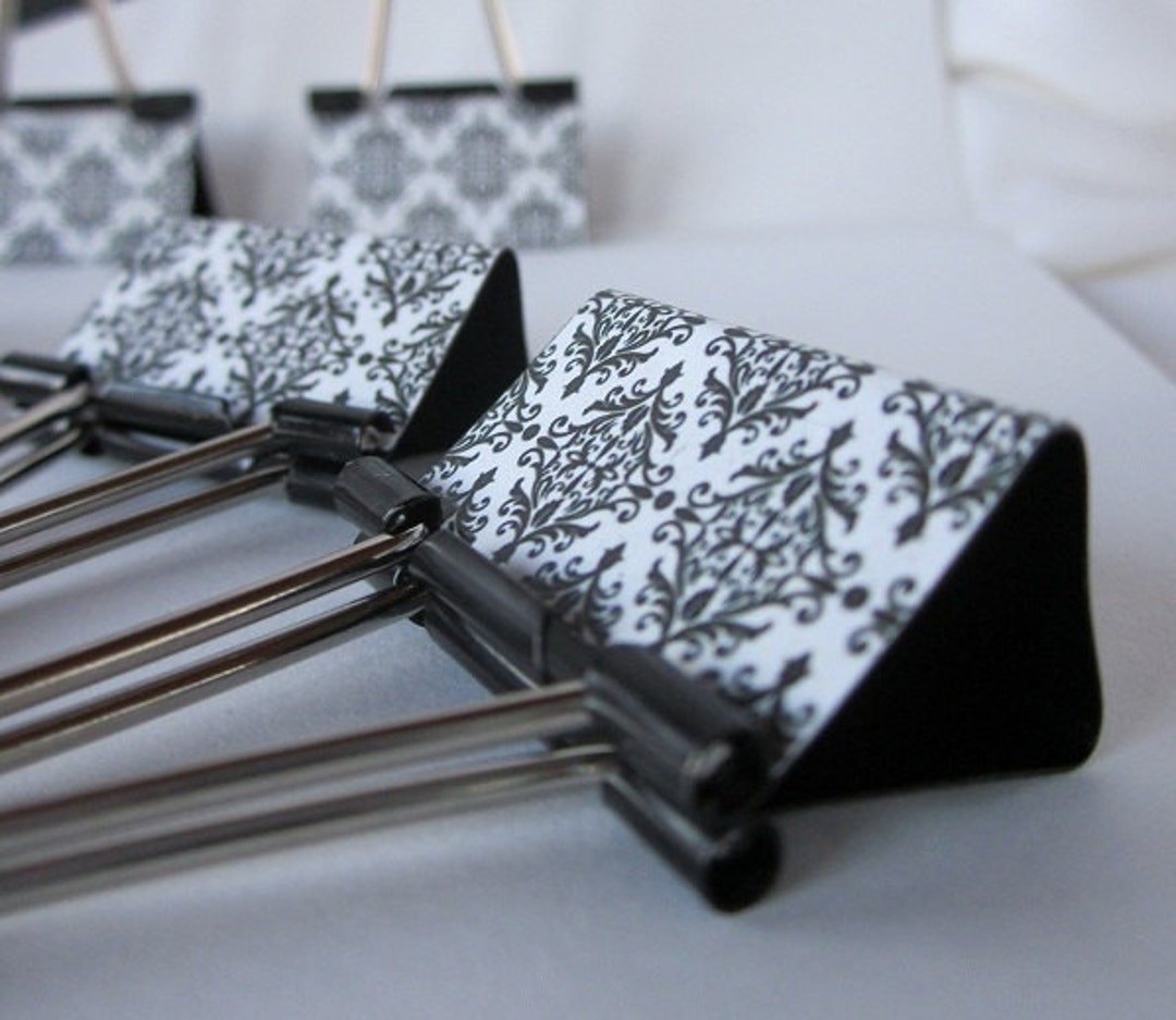 Binder Clips - "b&w Victorian" 12 Medium Binder Clips - Etsy