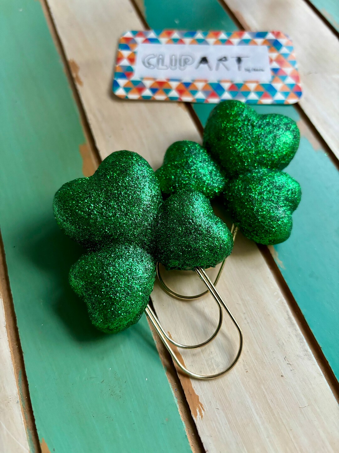 Green Glitter Shamrock Paper Clips | Journal | Cute | Office | Gift ...