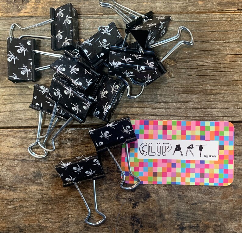 Binder Clips | Jolly Roger | Pirate | School | Planner | Office Supply ...