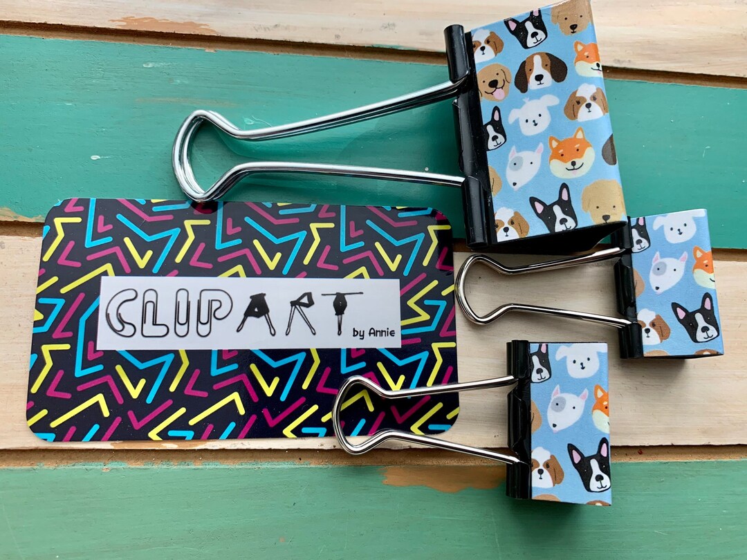 Binder Clips | Cuddly Canines | Dogs | Planner | School | Office | Cute ...