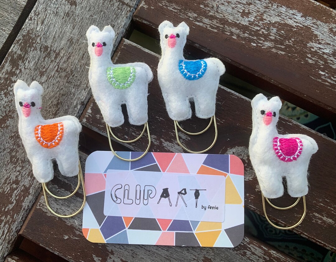 Mini Stuffed Llama Paper Clips | Llamas | Journal | Cute | Office ...