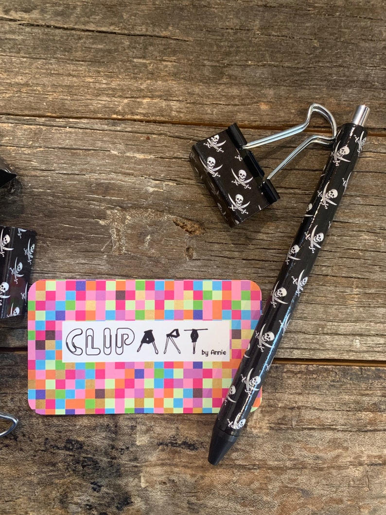 Binder Clips | Jolly Roger | Pirate | School | Planner | Office Supply ...
