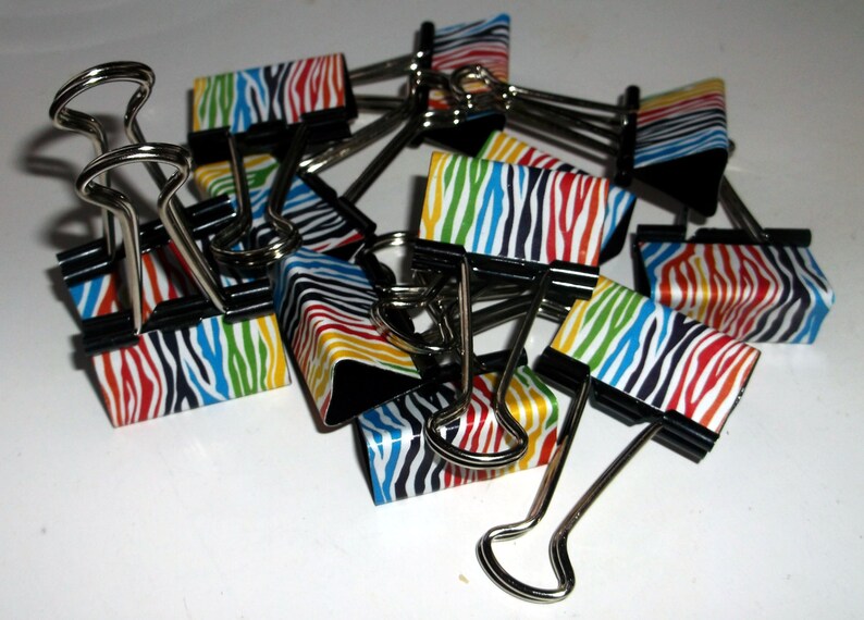 Binder Clips - "funky Zebra" - Etsy
