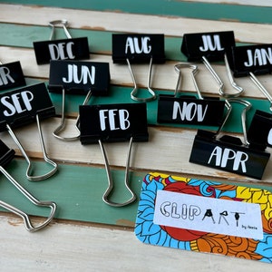 Binder Clip - Months | Office | School | Journal | Work From Home ...