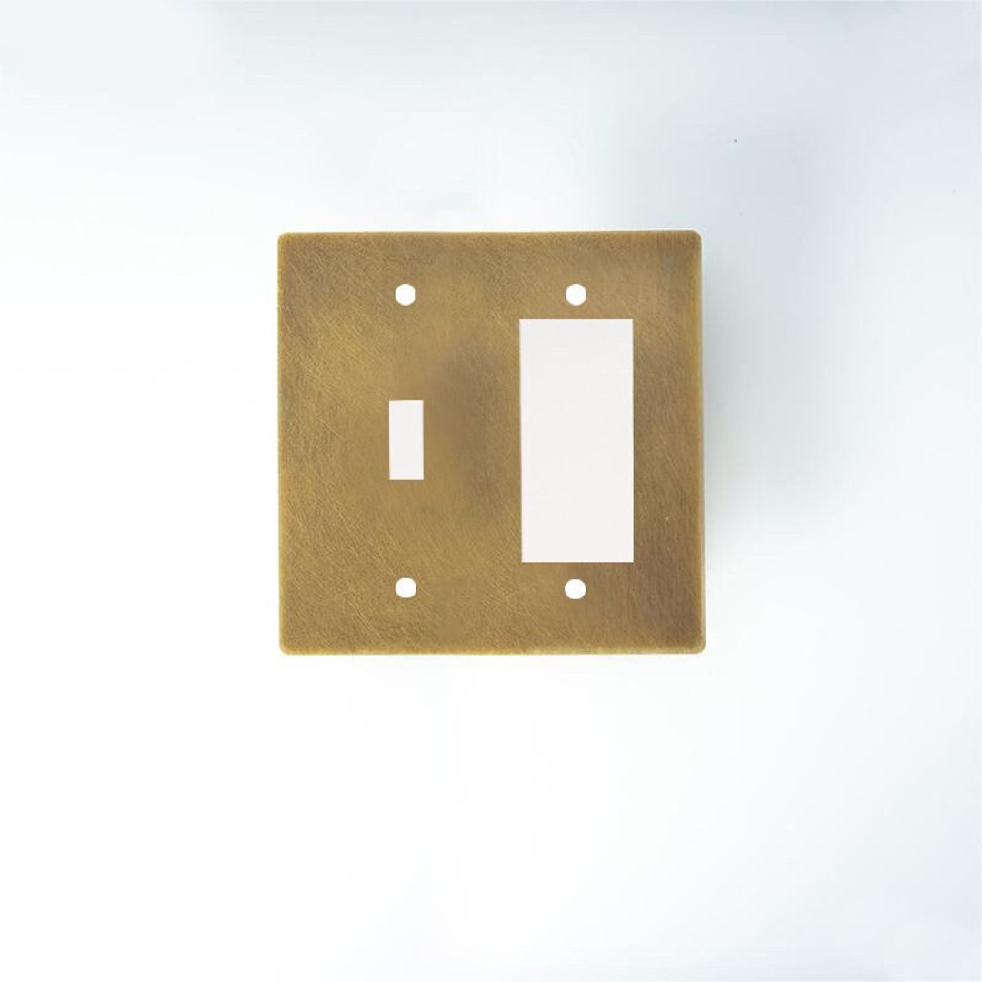 1 Toggle 1 Rocker Switch Plate Aged Brass - Etsy