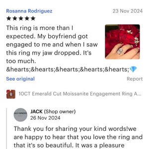 10CT Emerald Cut Moissanite Engagement Ring A One of a Kind 10CT ...