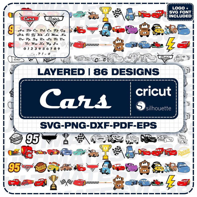 LAYERED SVG Bundle for Cricut Silhouette Cut Files Cartoon Vector ...