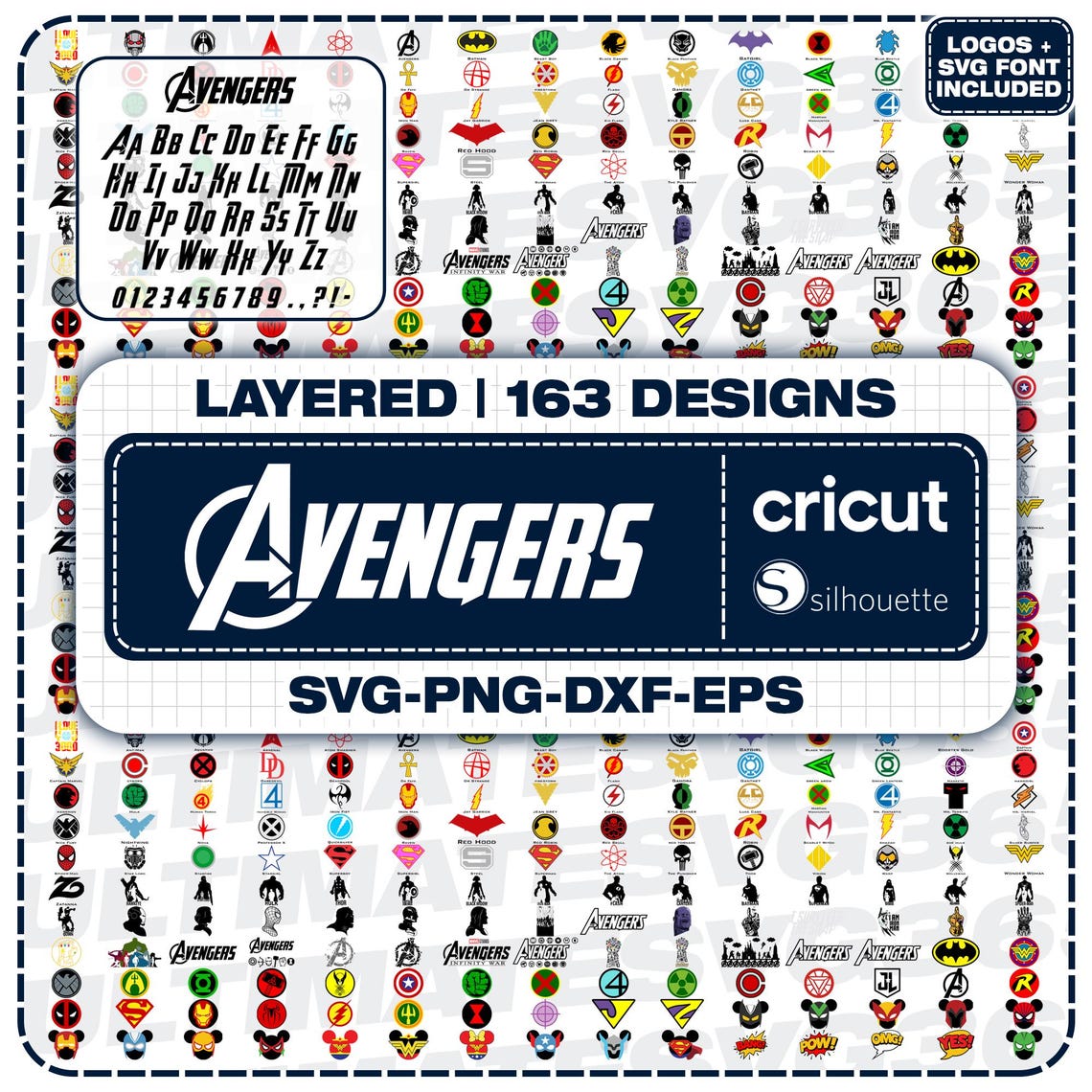 LAYERED SVG Bundle for Cricut Silhouette Cut Files Cartoon Vector ...