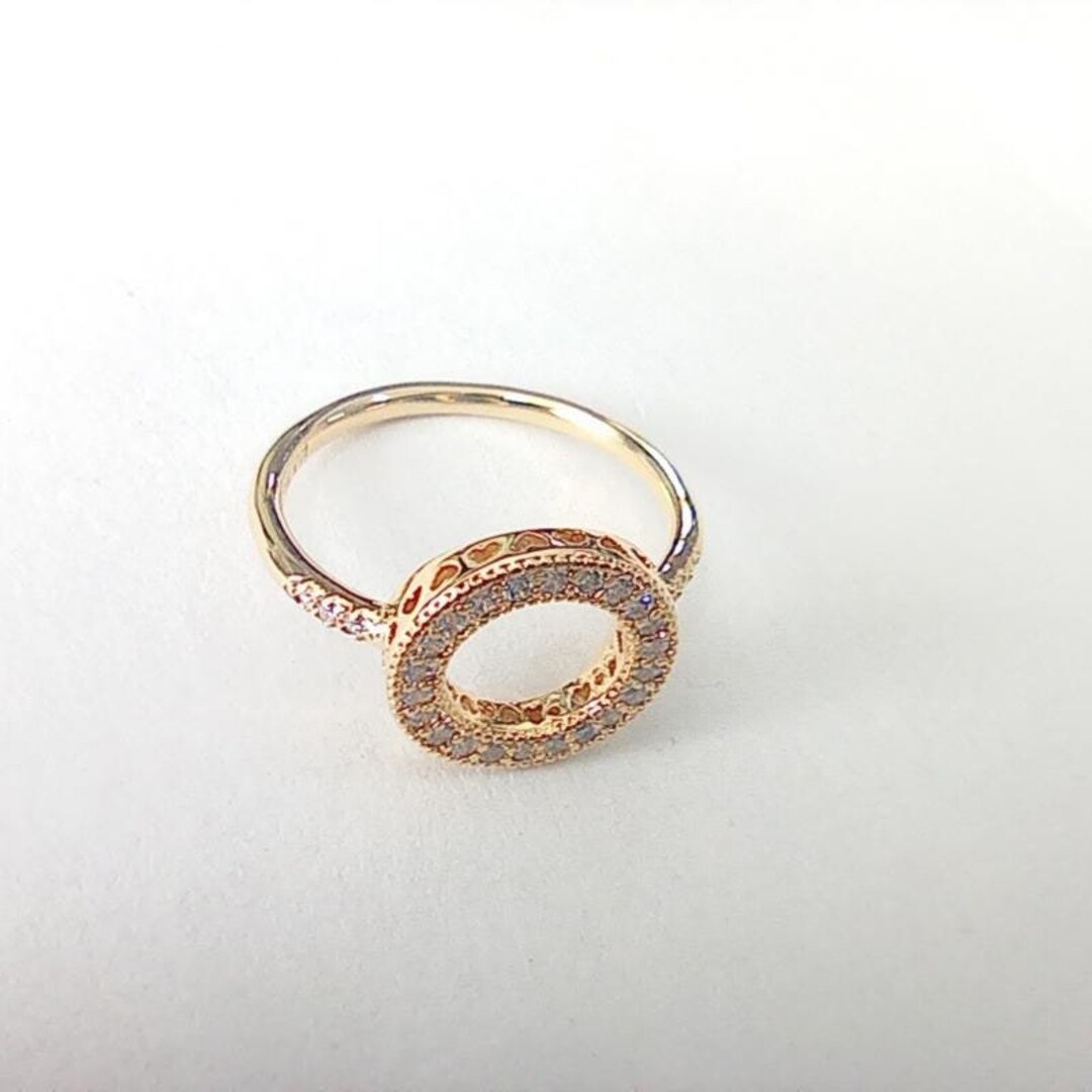 Shine Sparkling Halo Pandora Yellow Gold Ring 50-58 - Etsy