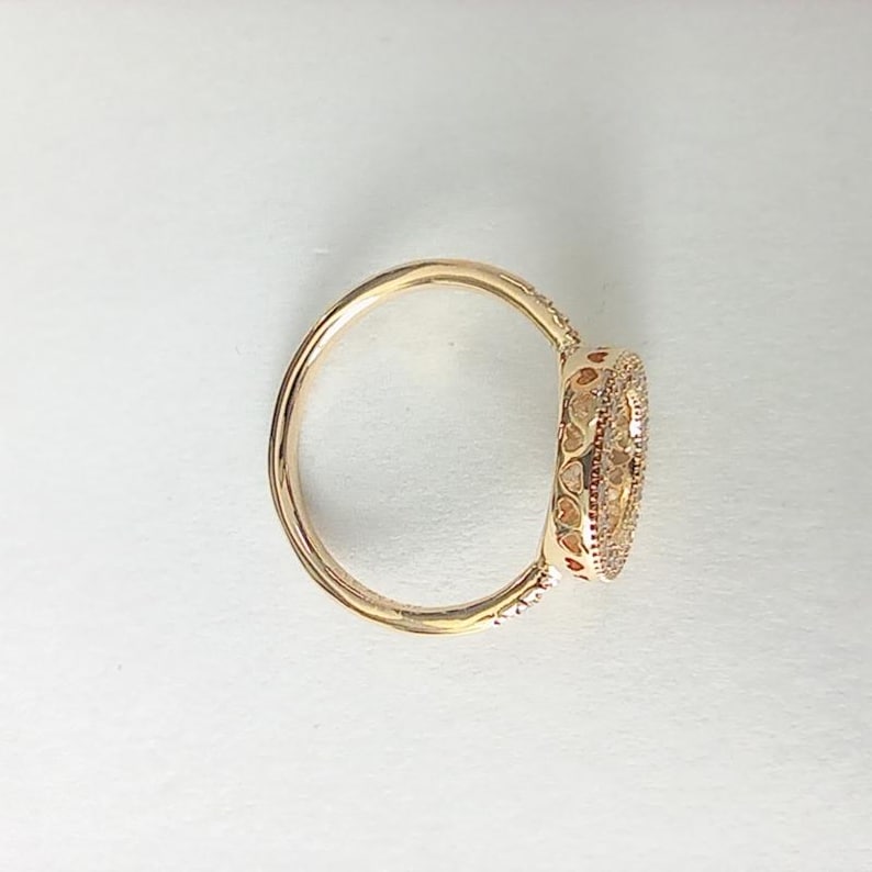 Shine Sparkling Halo Pandora Yellow Gold Ring 50-58 - Etsy