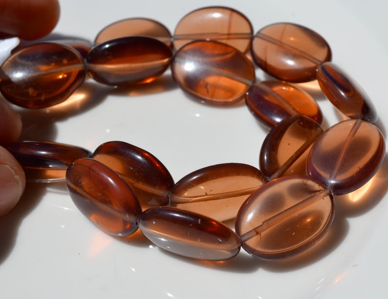Brown Opal Glass Smooth Oval Beads 10 - Etsy